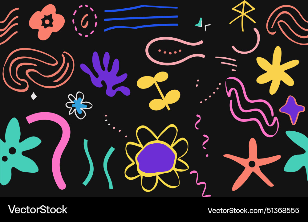 Fun shapes children seamless pattern flower Vector Image