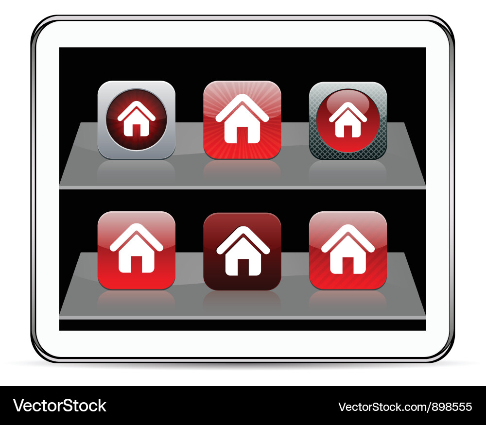 Home red app icons Royalty Free Vector Image - VectorStock