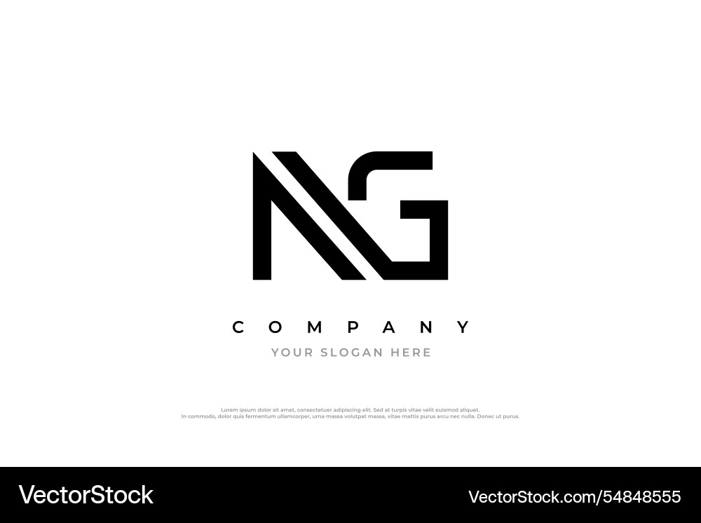 Letter ng monogram logo design Royalty Free Vector Image