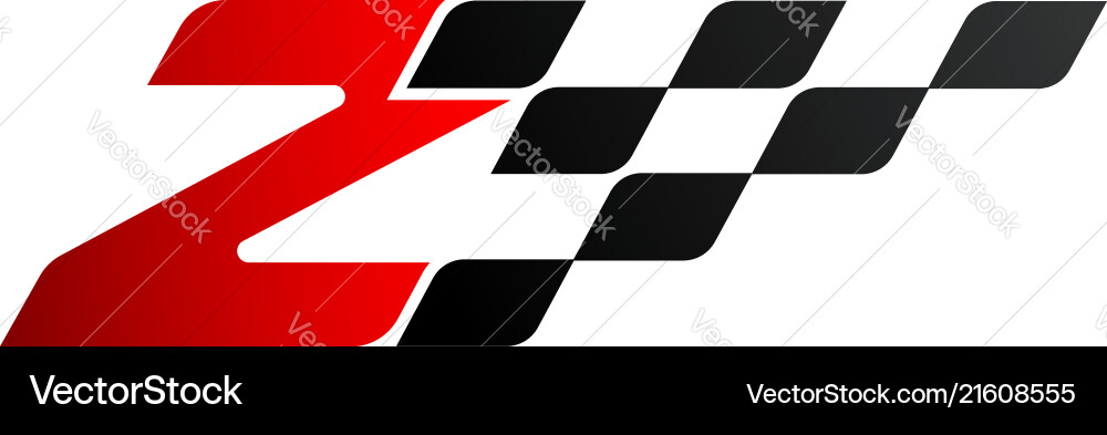 Letter z with racing flag logo Royalty Free Vector Image