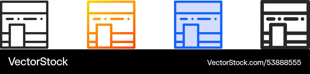 Mecca iconthin linear gradient blue stroke Vector Image