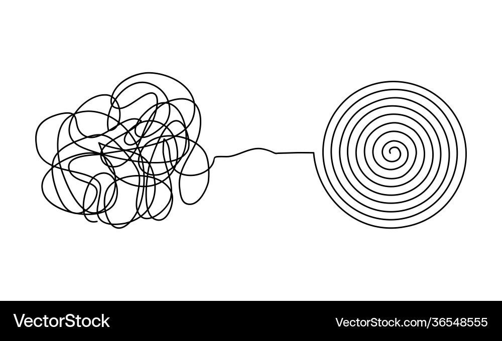 Messy complicated clew line transforming Vector Image