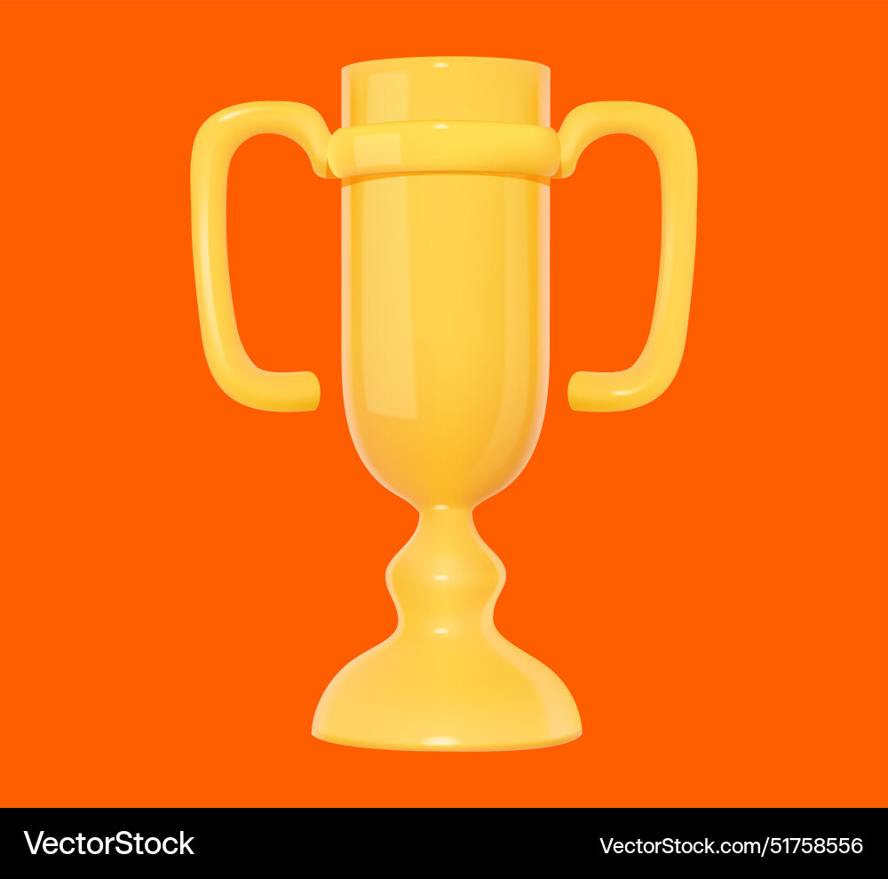 3d minimalist golden trophy Royalty Free Vector Image