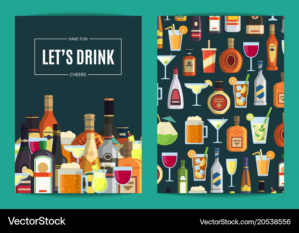 Alcohol Beverage Flyer Template Royalty Free Vector Image