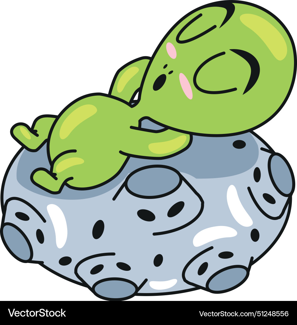 Alien on asteroid Royalty Free Vector Image - VectorStock
