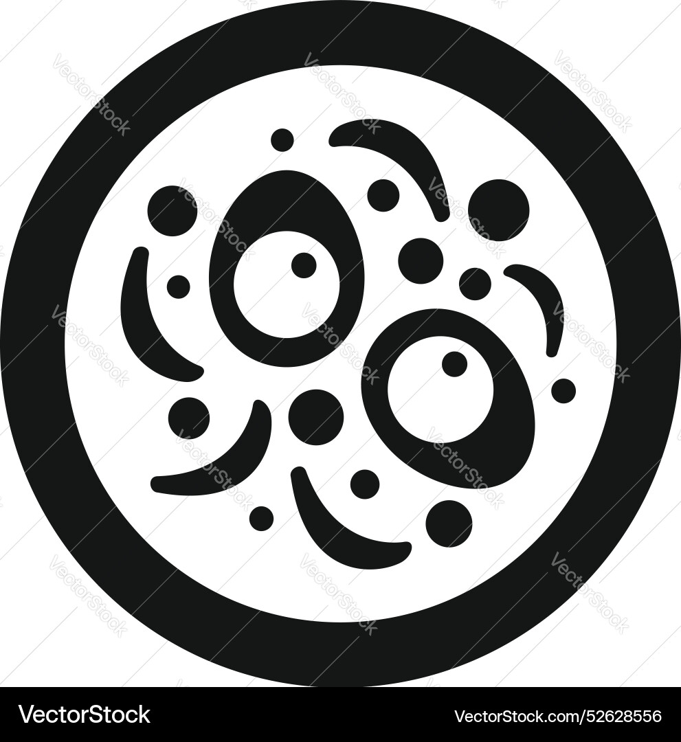 Bacteria under microscope icon showing micro Vector Image