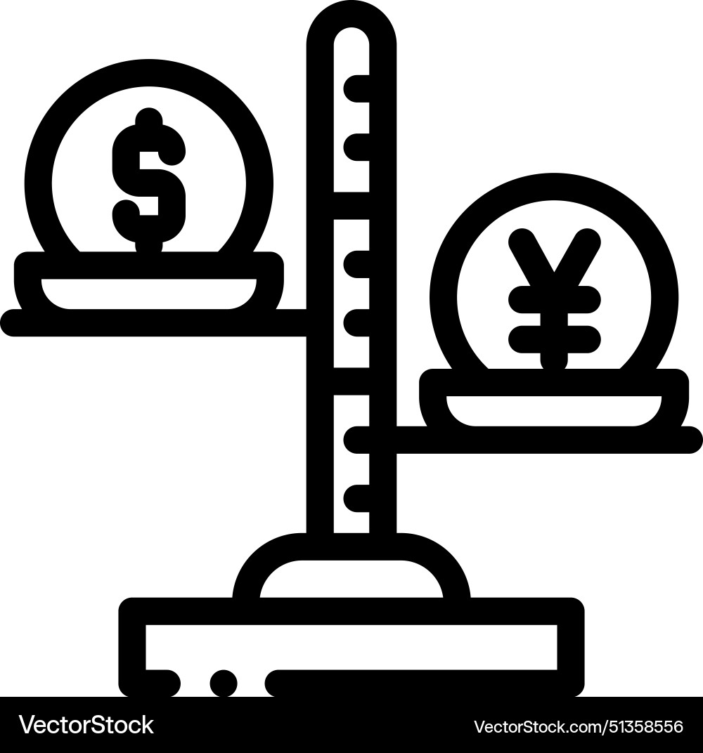 Balance icon thin linear style design isolated Vector Image