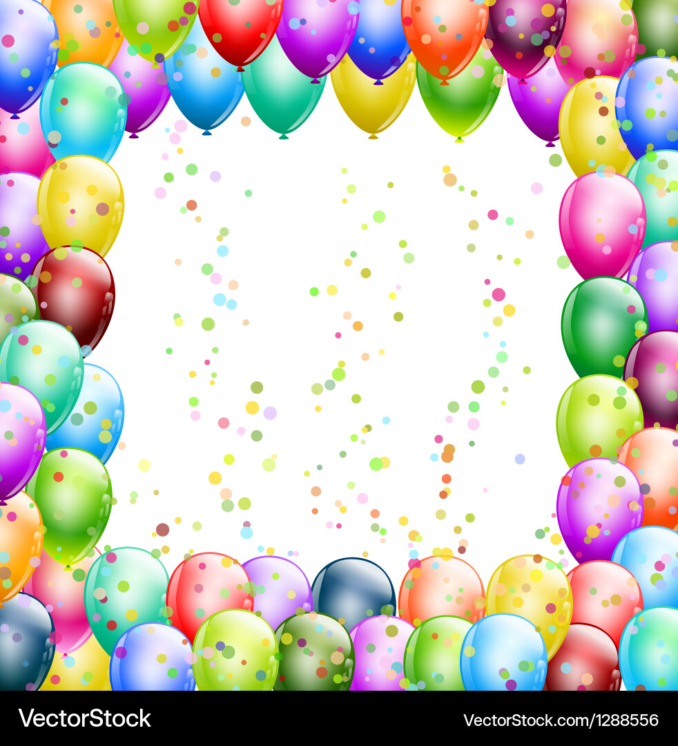 Balloons frame Royalty Free Vector Image - VectorStock