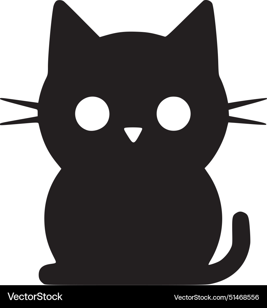 Cat - black and white isolated icon Royalty Free Vector