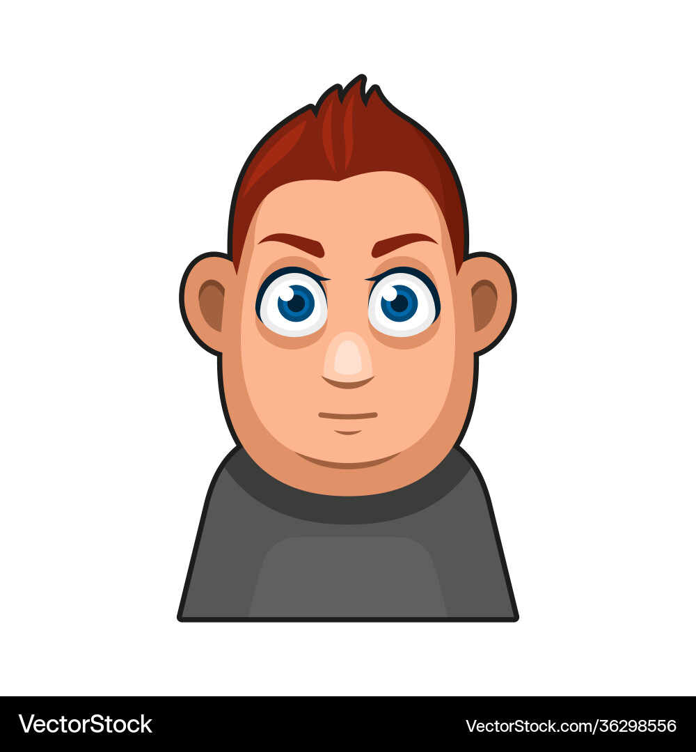 Cute overweight boy avatar character young man Vector Image