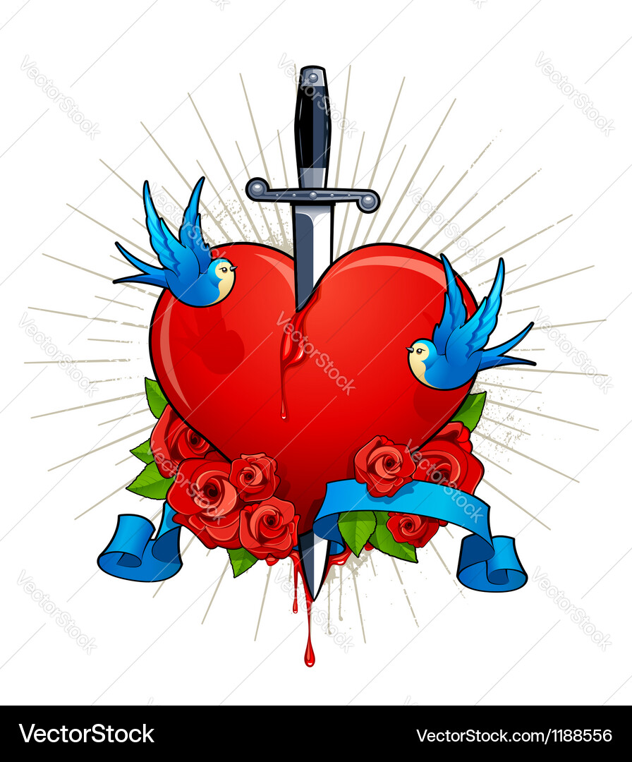 Heart with birds Royalty Free Vector Image - VectorStock
