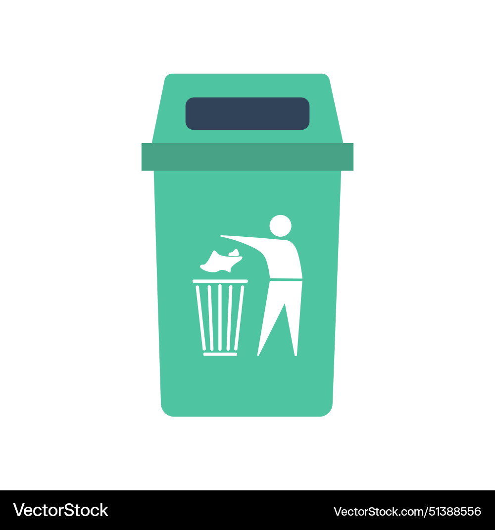 Isolated green trash bin symbol Royalty Free Vector Image