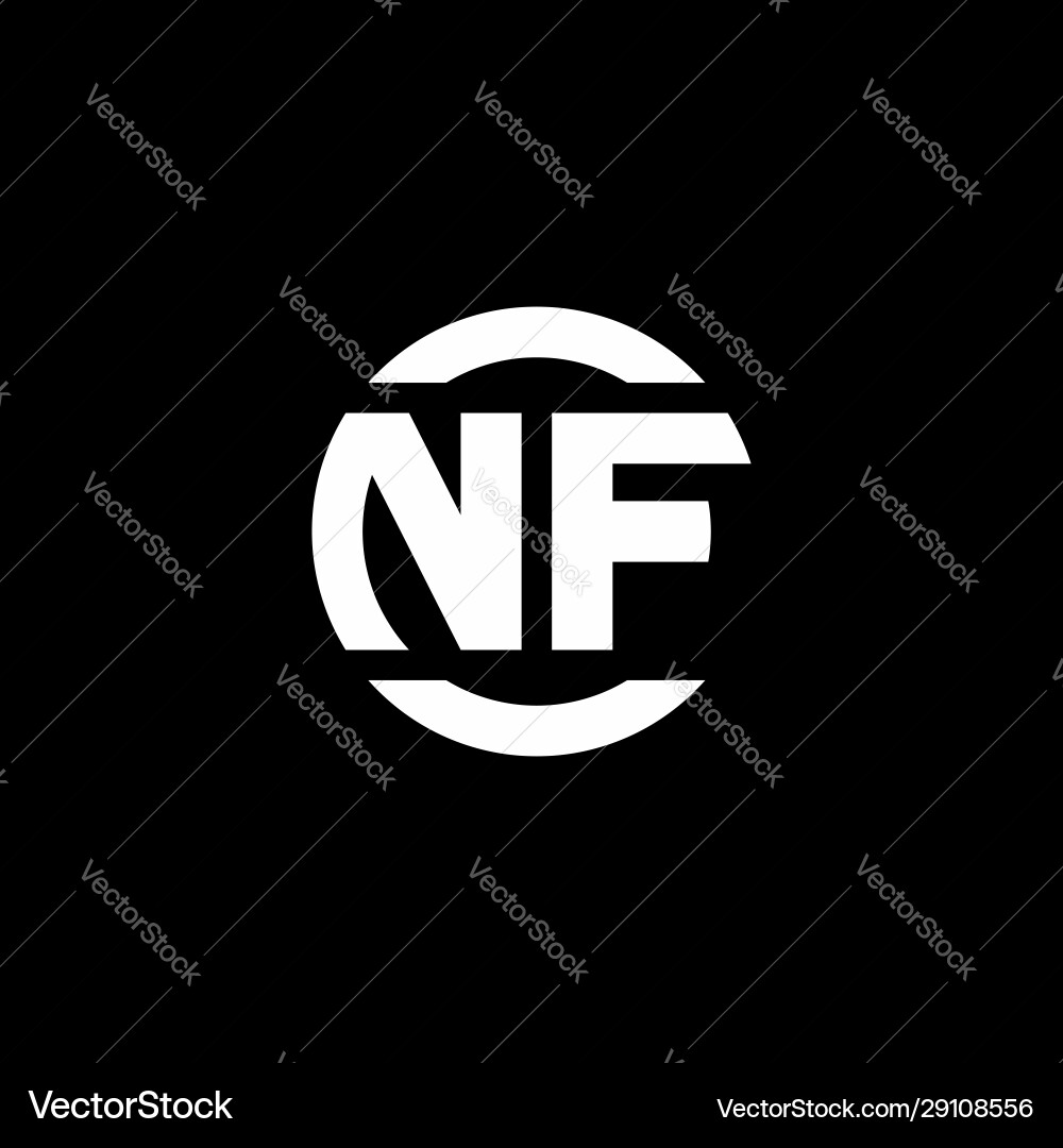 Nf logo monogram isolated on circle element Vector Image