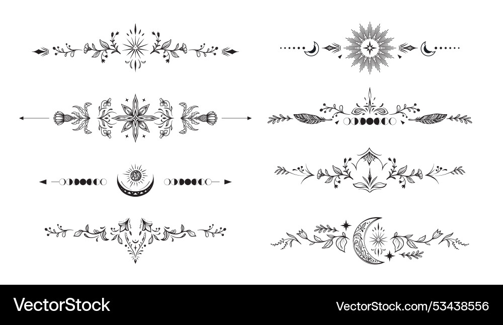 Set of hand drawn dividers Royalty Free Vector Image