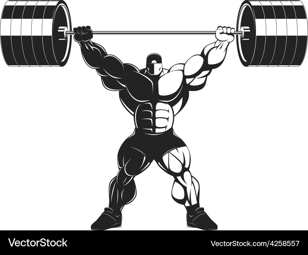 Bodybuilder with a barbell Royalty Free Vector Image