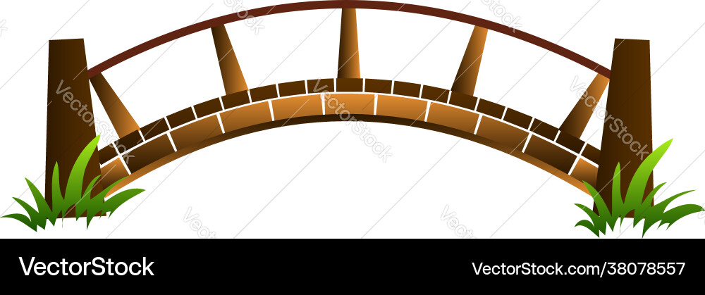 Cartoon Wooden Bridge Icon Royalty Free Vector Image