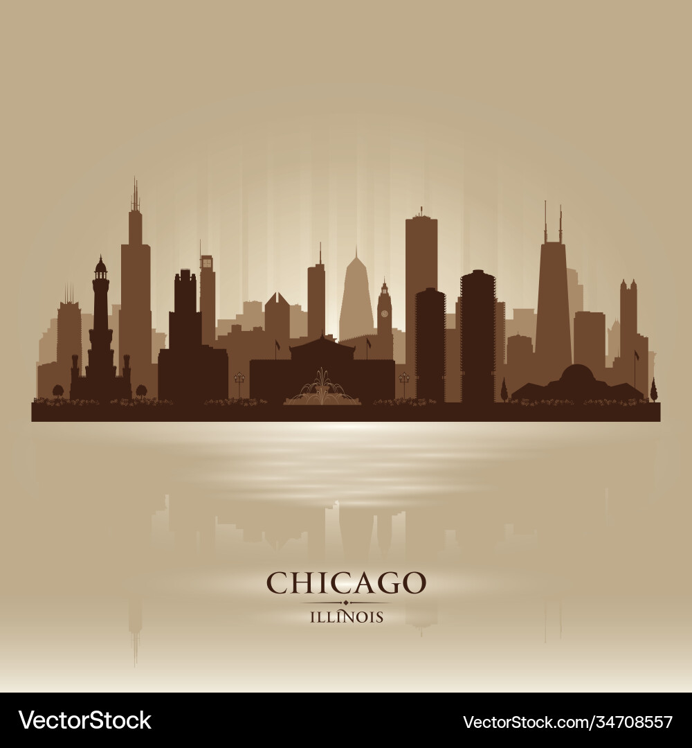 Chicago City Skyline Silhouette 234 Chicago City Skyline High Res
