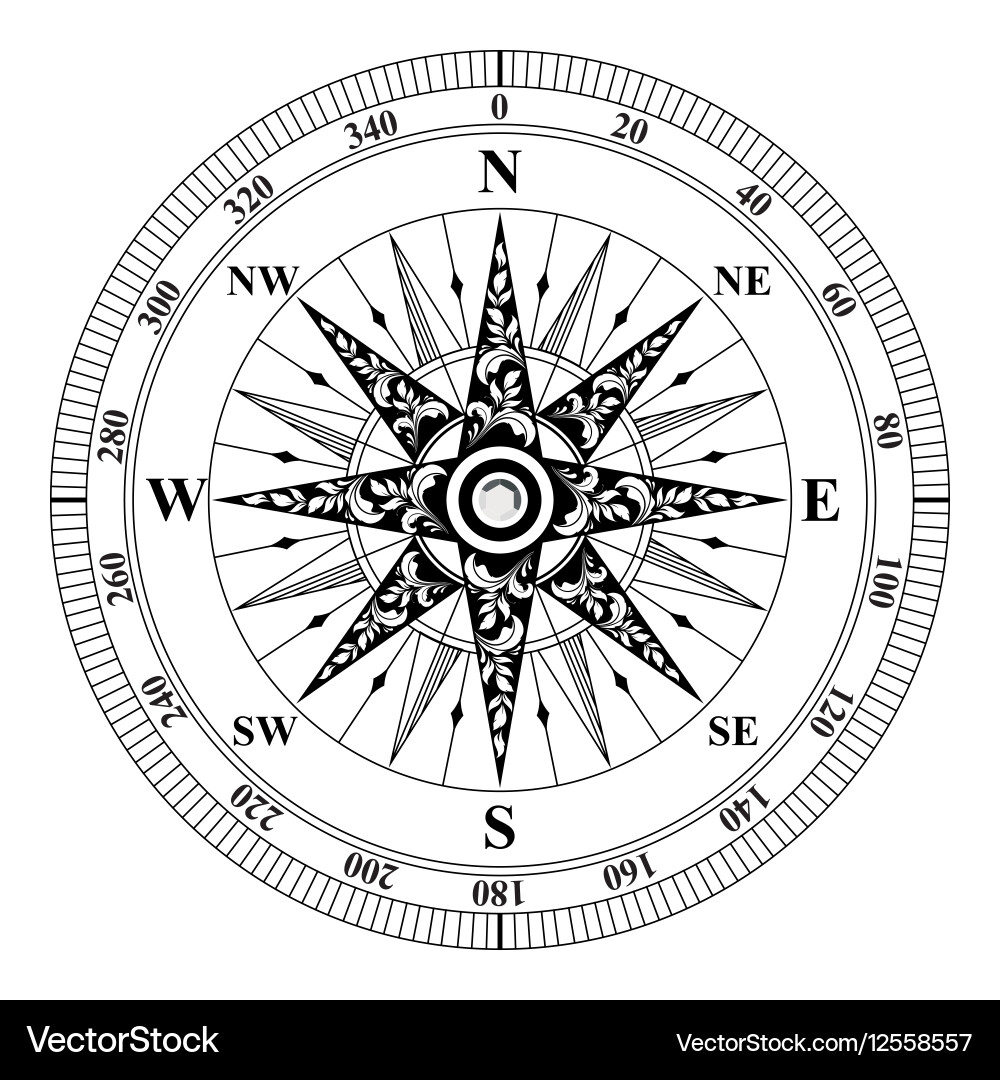 Compass wind rose Royalty Free Vector Image - VectorStock