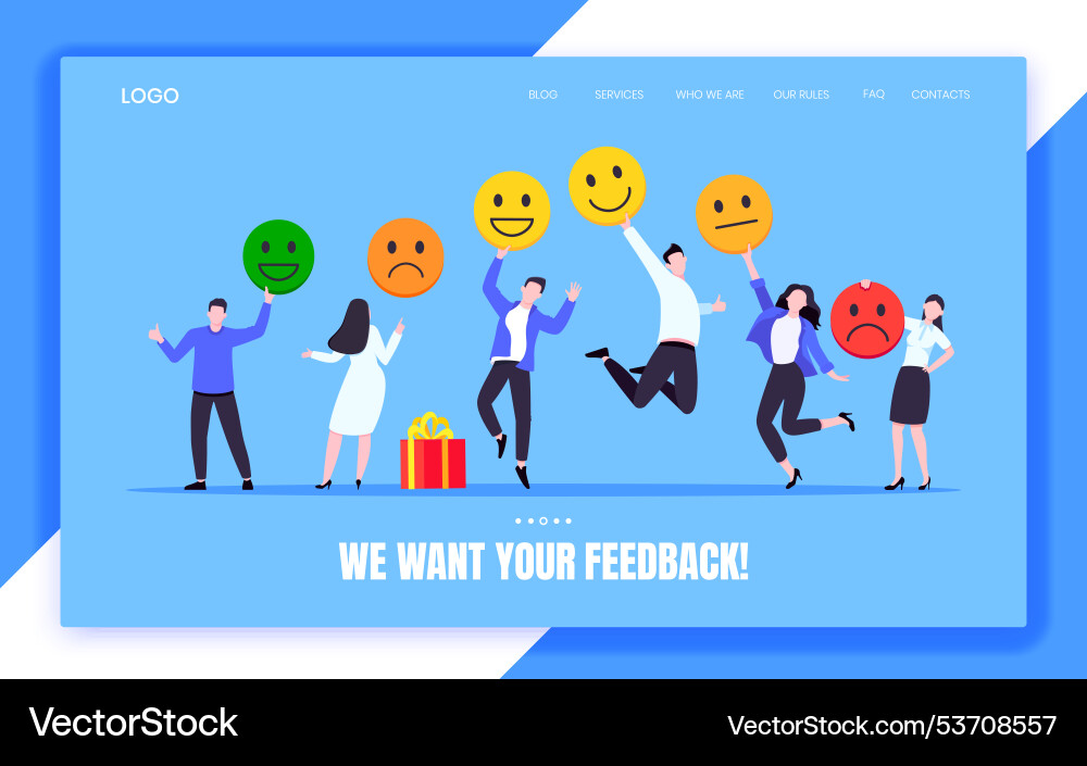 Employee happiness and work attitude feedback Vector Image