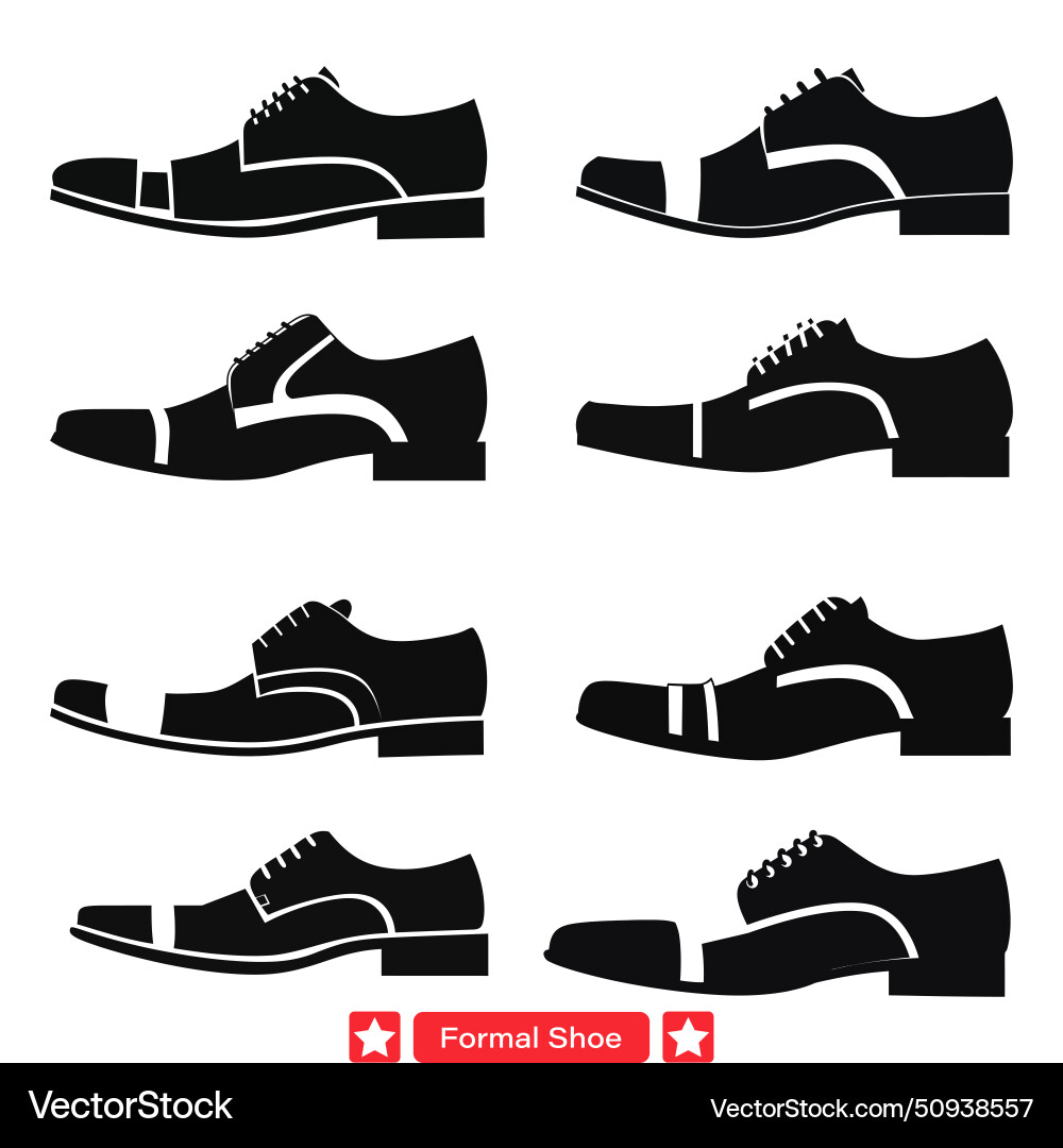 Formal shoe collection timeless silhouettes Vector Image