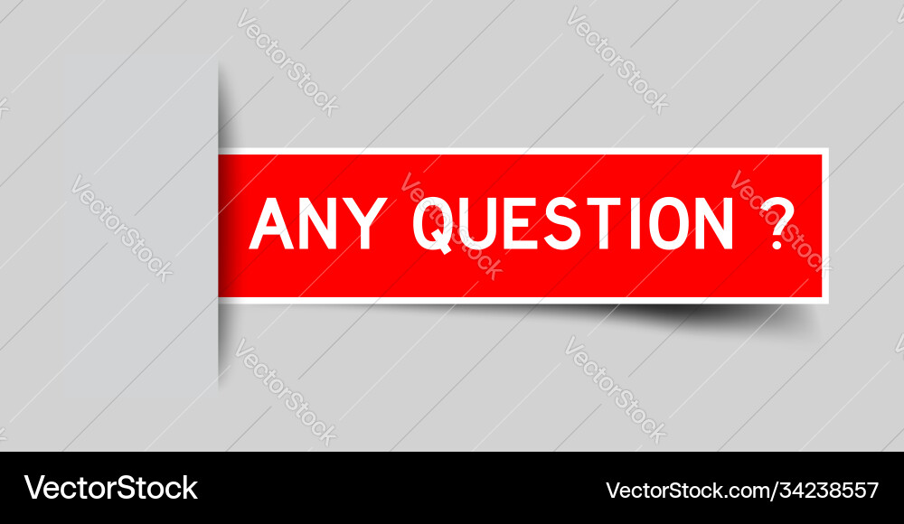 Inserted red color label sticker with word any Vector Image