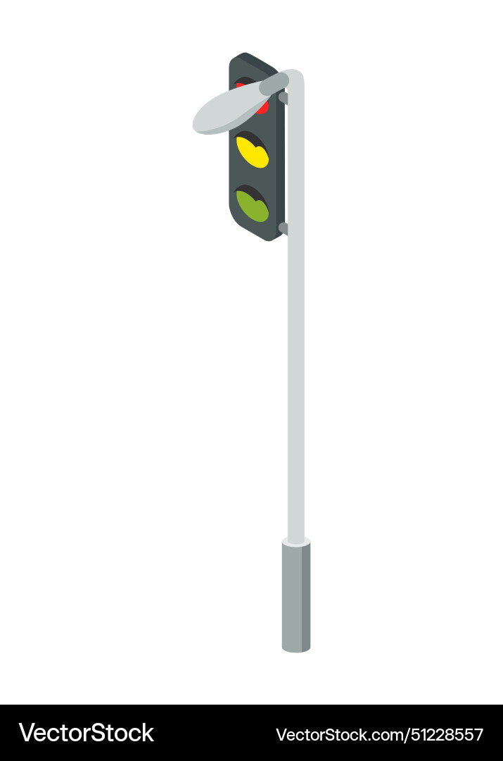 Isometric traffic light icon Royalty Free Vector Image