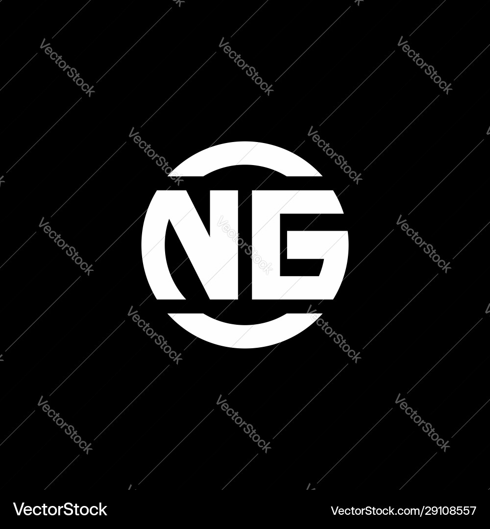 Ng logo monogram isolated on circle element Vector Image