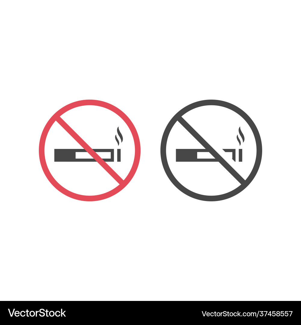 No cigarettes red prohibition sign Royalty Free Vector Image