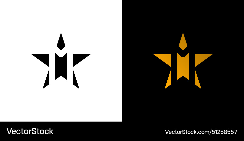Unique and modern m star logo design 2 Royalty Free Vector