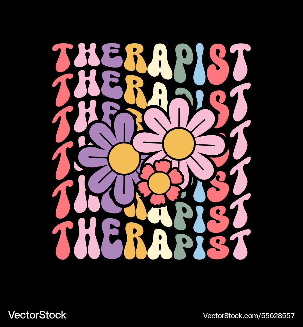 Vintage behavior therapist t-shirt design Vector Image