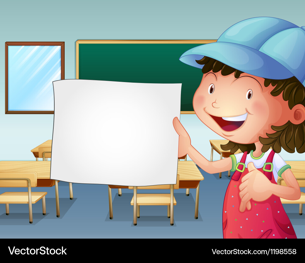 A student holding an empty piece of paper Vector Image