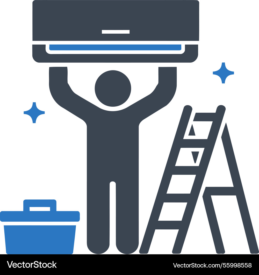 Ac unit fixing icon Royalty Free Vector Image - VectorStock