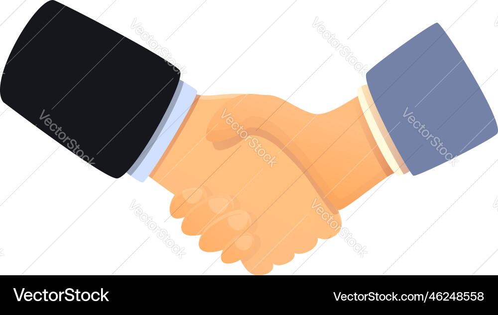 Business handshake icon cartoon trust hand Vector Image