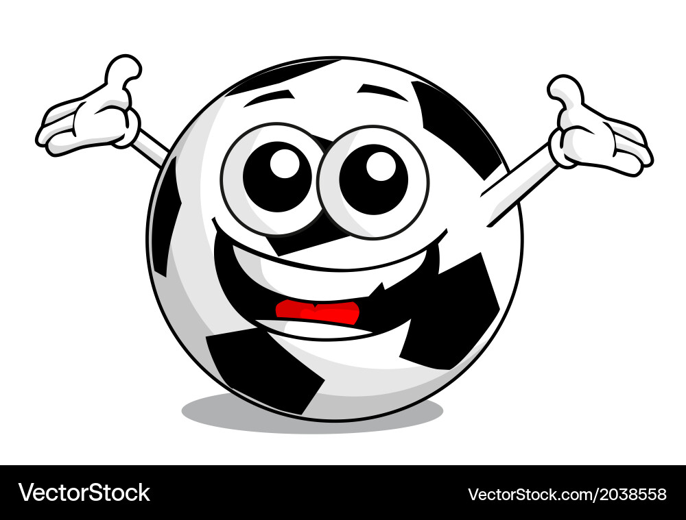 Cartoon soccer ball Royalty Free Vector Image - VectorStock