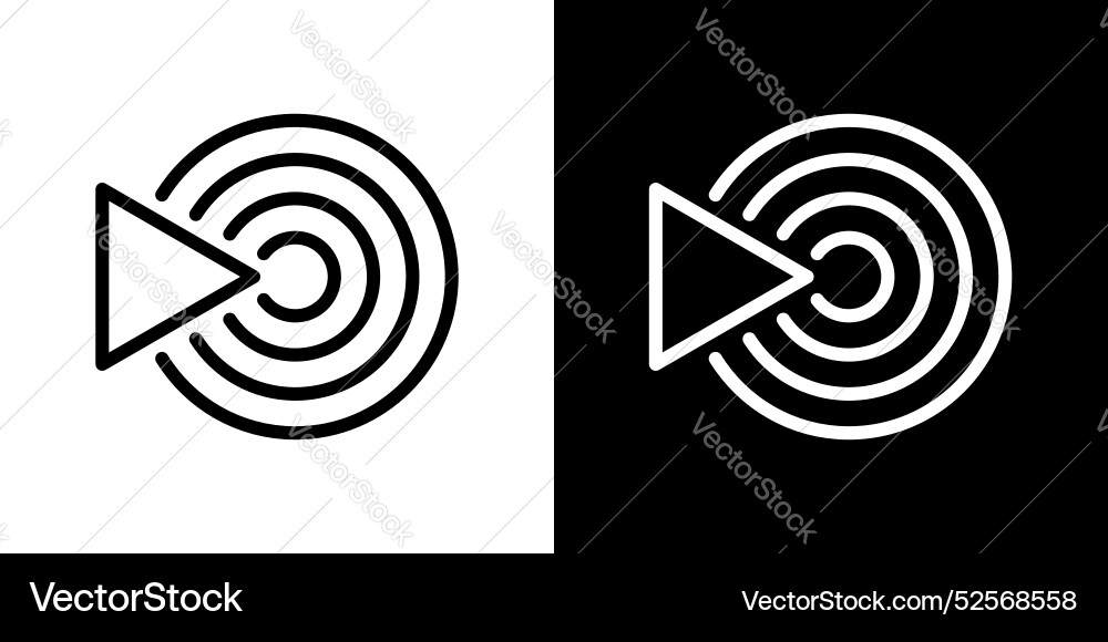 Livestream icon set on white background Royalty Free Vector