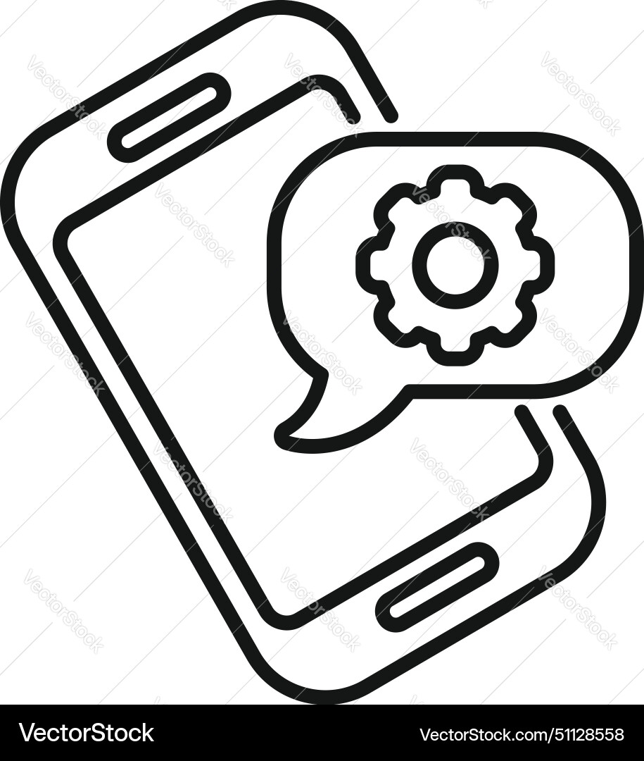 Online assistance digital dialog icon outline Vector Image