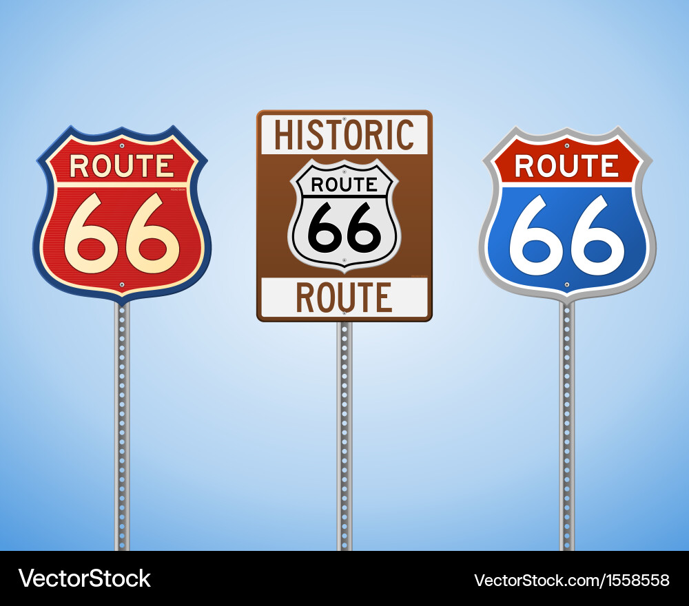 Route 66 vintage signs Royalty Free Vector Image