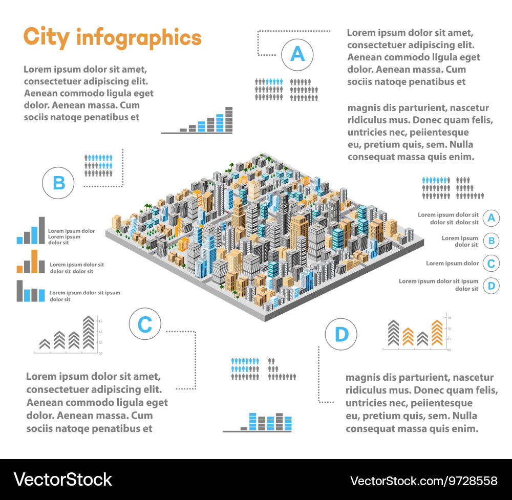 Urban infographics city Royalty Free Vector Image