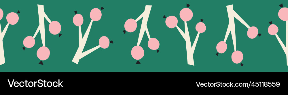 Berry border pattern trendy woodland Royalty Free Vector