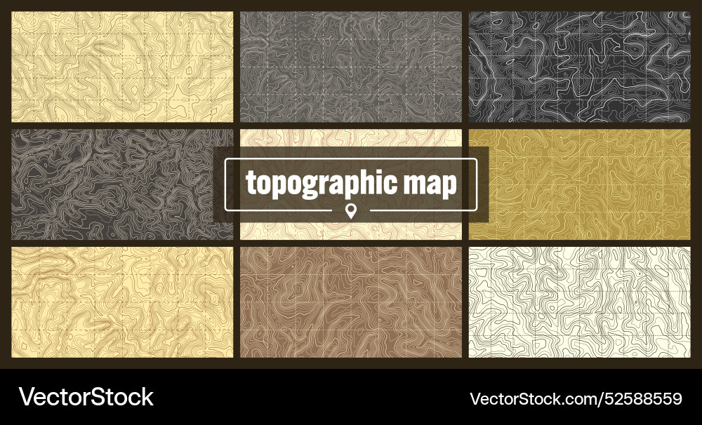 Colorful topographic map with contour lines Vector Image