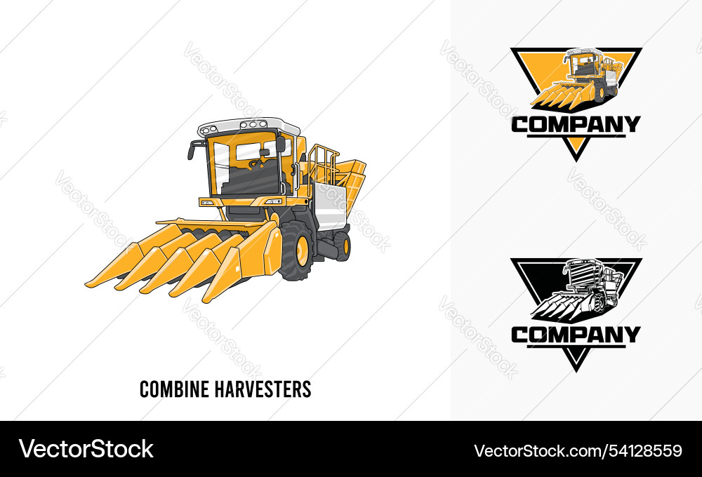 Combine harvester heavy equipment Royalty Free Vector Image