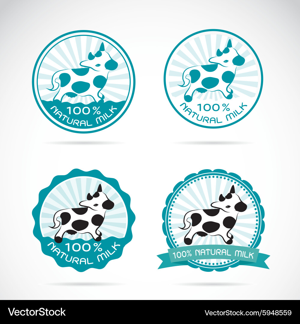 Cow label Royalty Free Vector Image - VectorStock