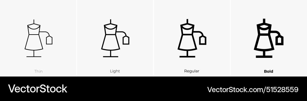 Fashion icon thin light regular and bold style Vector Image