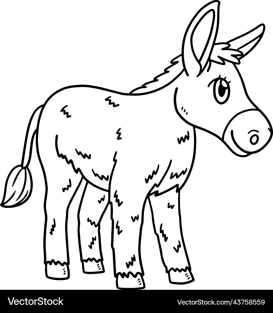 Niedliche Donkey Malvorlage für Kinder Lizenzfreier Vektor