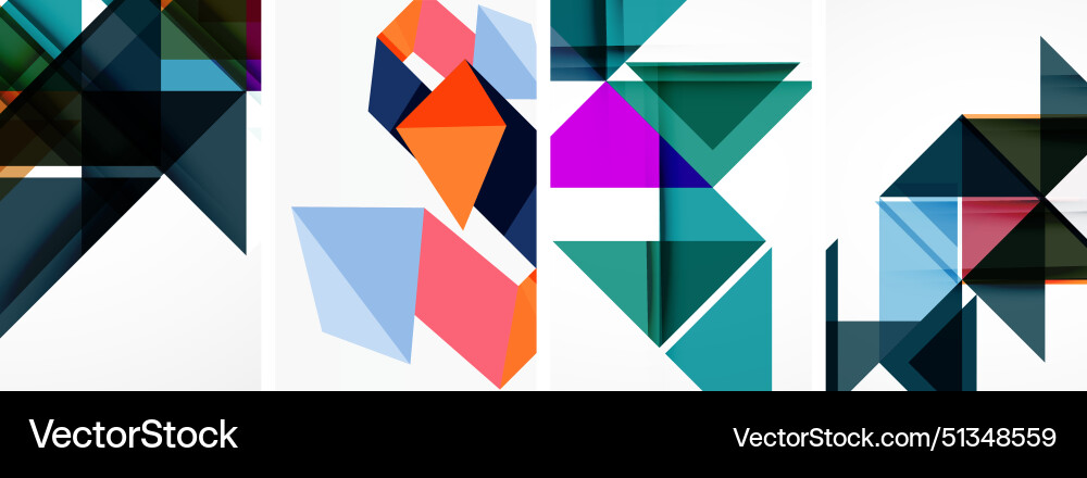 Set of abstract random triangle composition Vector Image