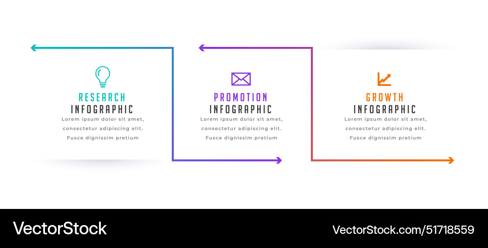 Three steps infographic success plan for business Vector Image
