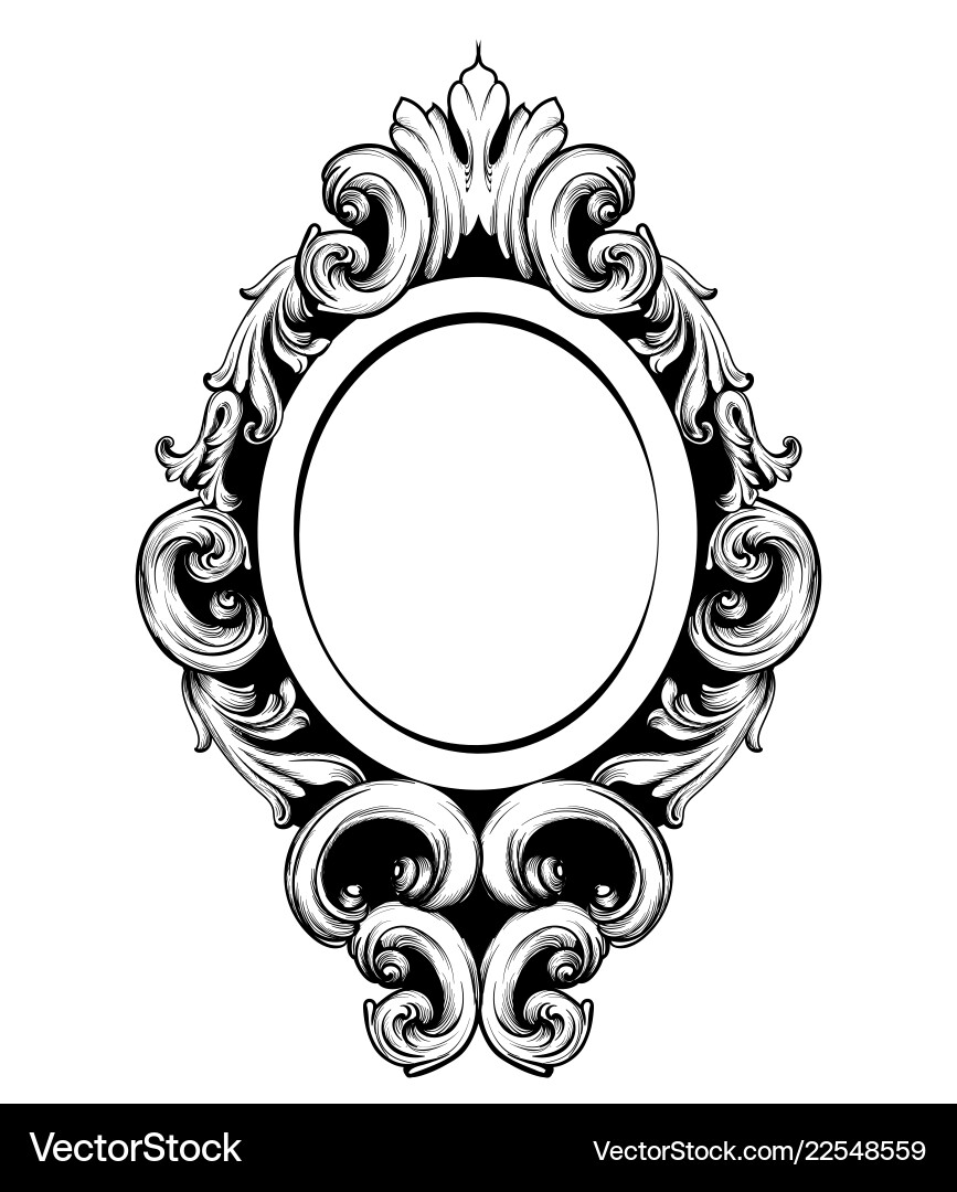 Vintage mirror frame baroque rich design Vector Image