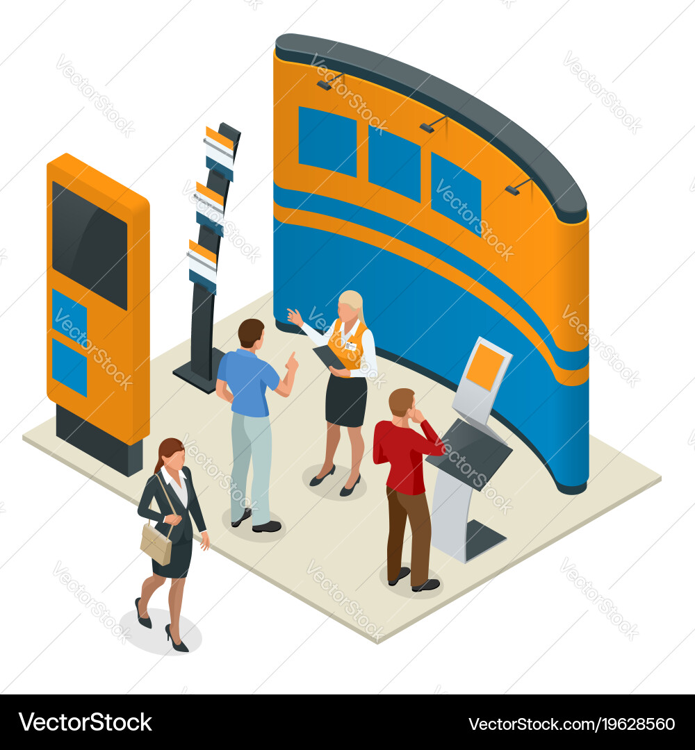 Advertising exhibition stands mockup 3d Royalty Free Vector