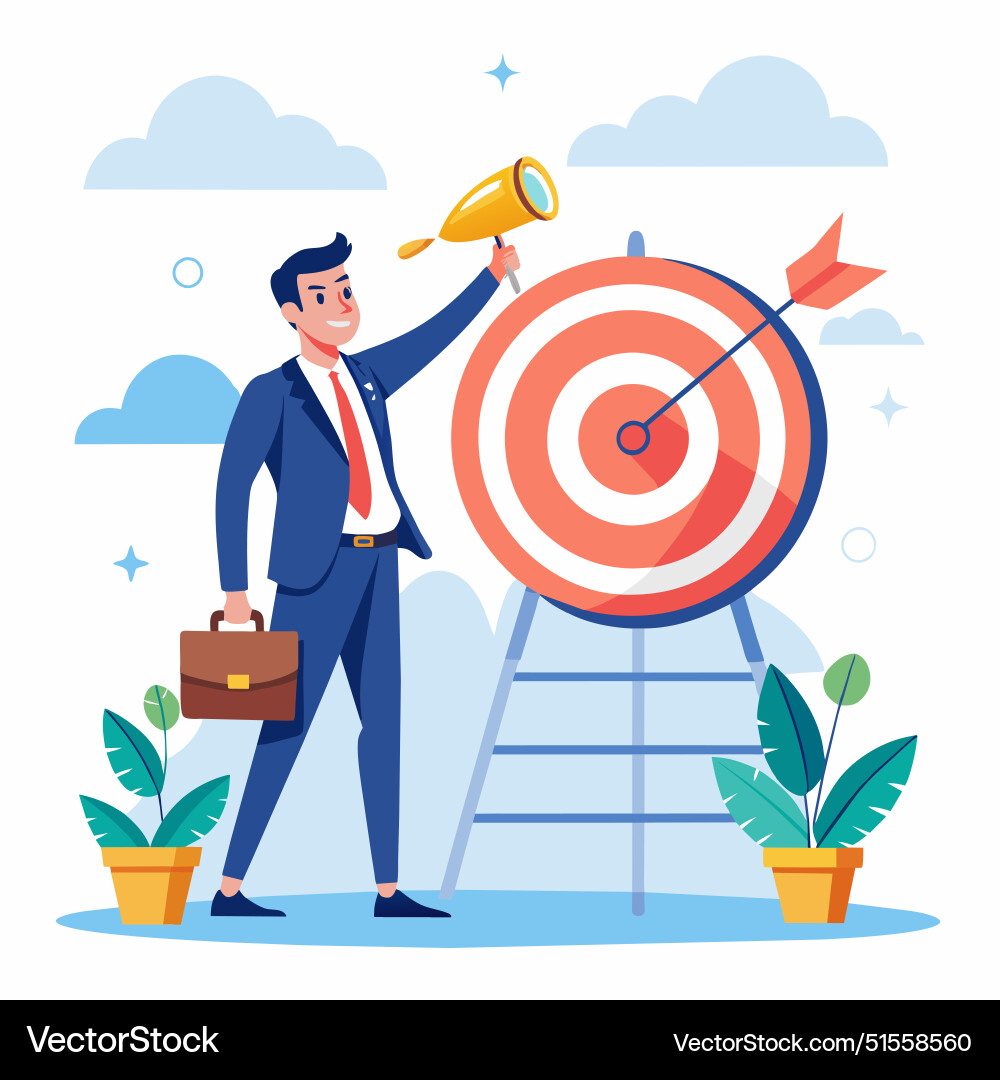 Aiming for high target mission plan and strategy Vector Image