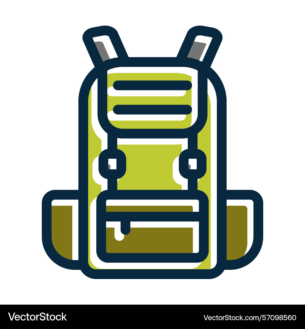 Rucksack dicke Linie gefüllt dunkle Farben Icons für